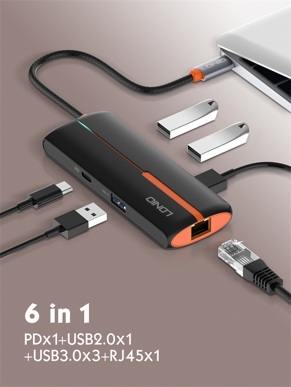 LDNIO DS-26U 6 In 1 USB C Docking Station