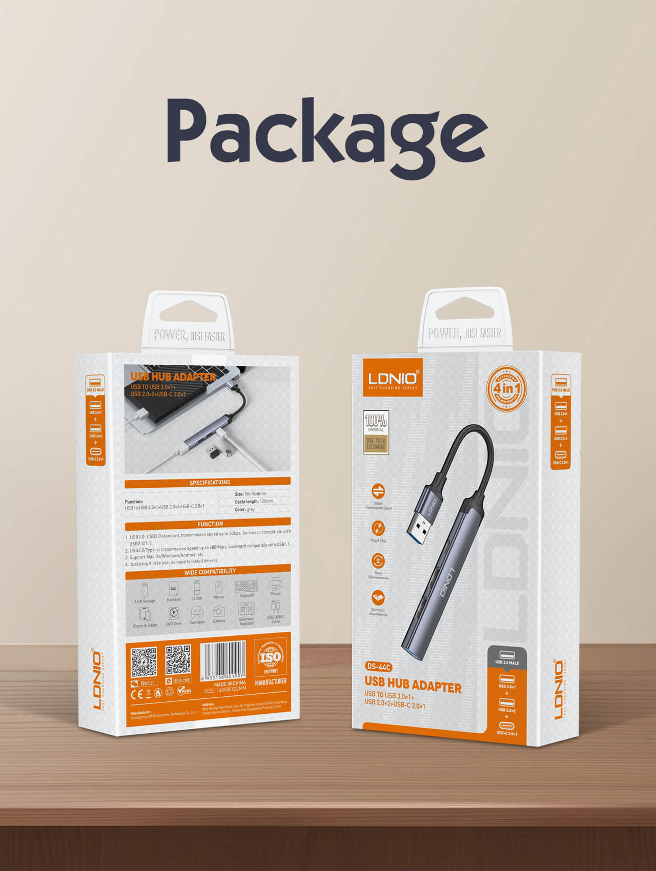 LDNIO DS-44C 4 in 1 Type-C Hub Dock Station