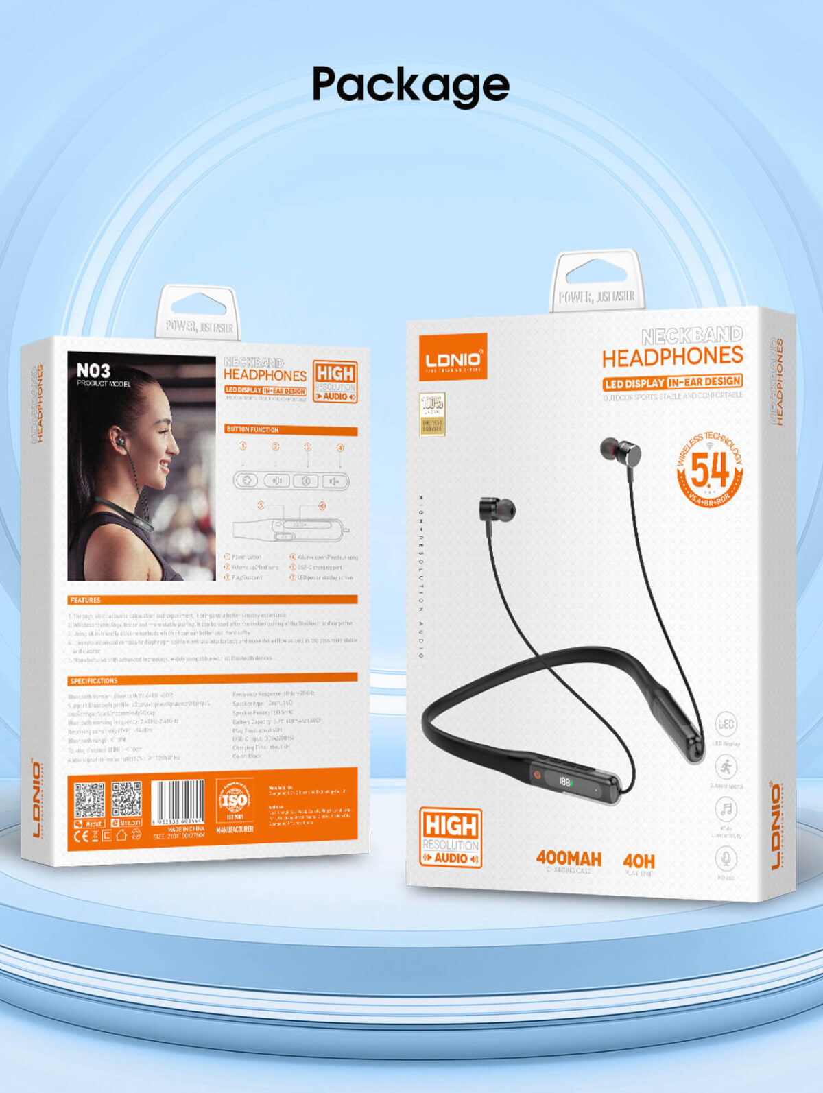 LDNIO N03 Wireless Stereo Neckband Bluetooth Headset